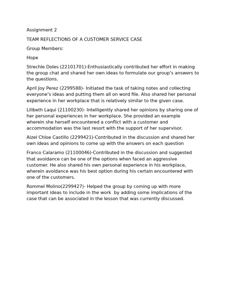 Assignment2 - Group Accomplishment | PDF