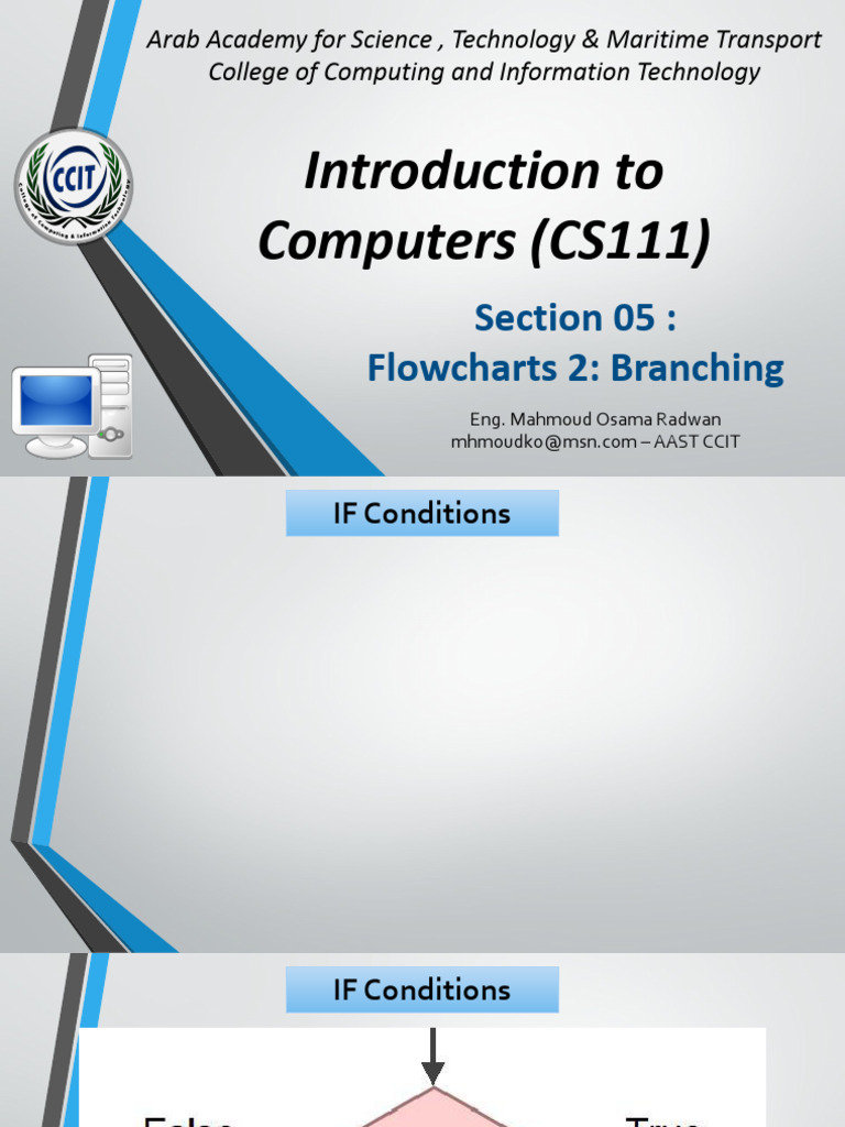 CS111 Sept2021 05 Flowcharts Branching | PDF