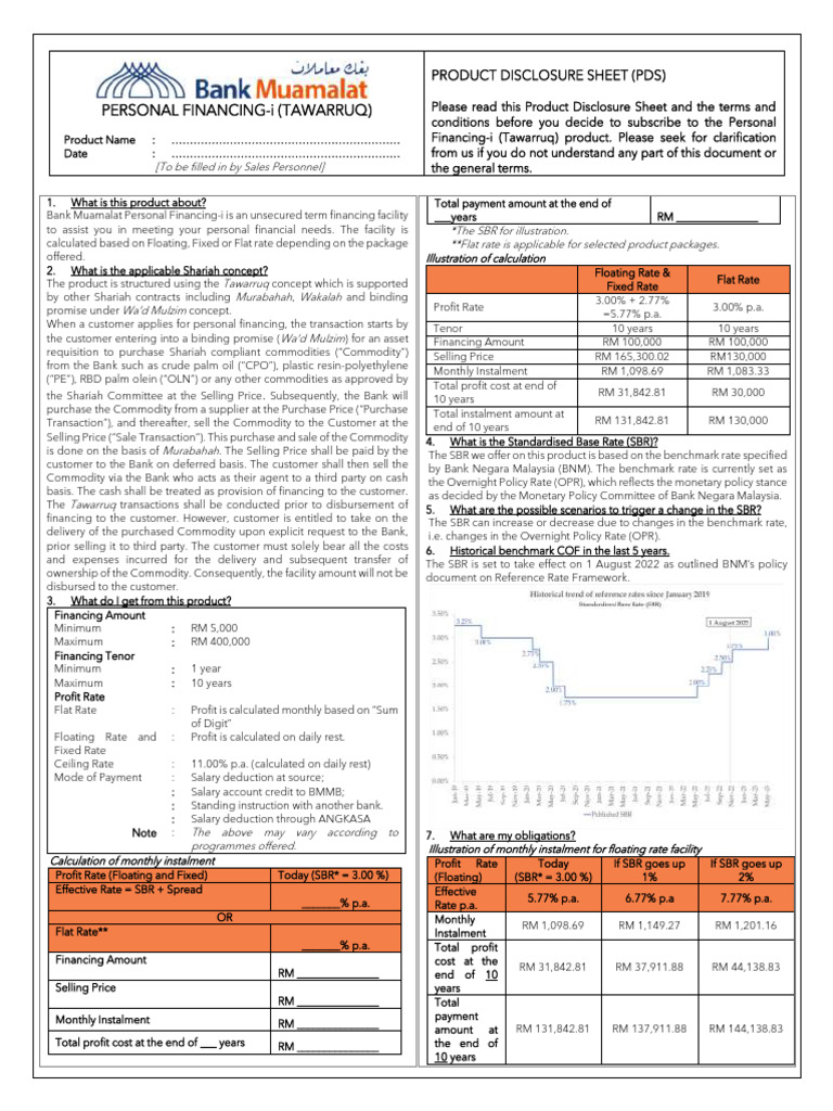 Personal Financing-i Tawarruq PDS | PDF | Financial Economics | Money