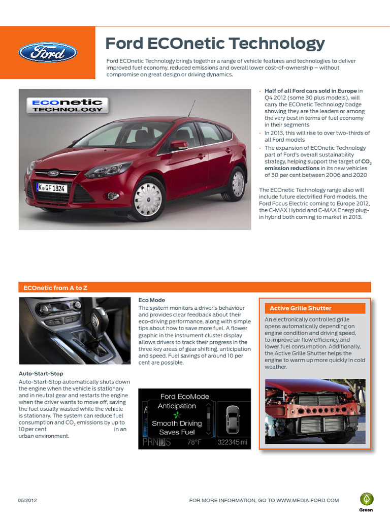 Ford GreenECOneticExplained | PDF | Fuel Economy In Automobiles | Engines