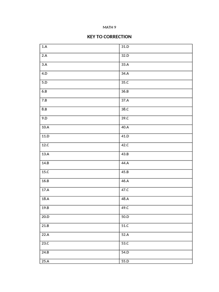 Ans g9 Mathematics | PDF