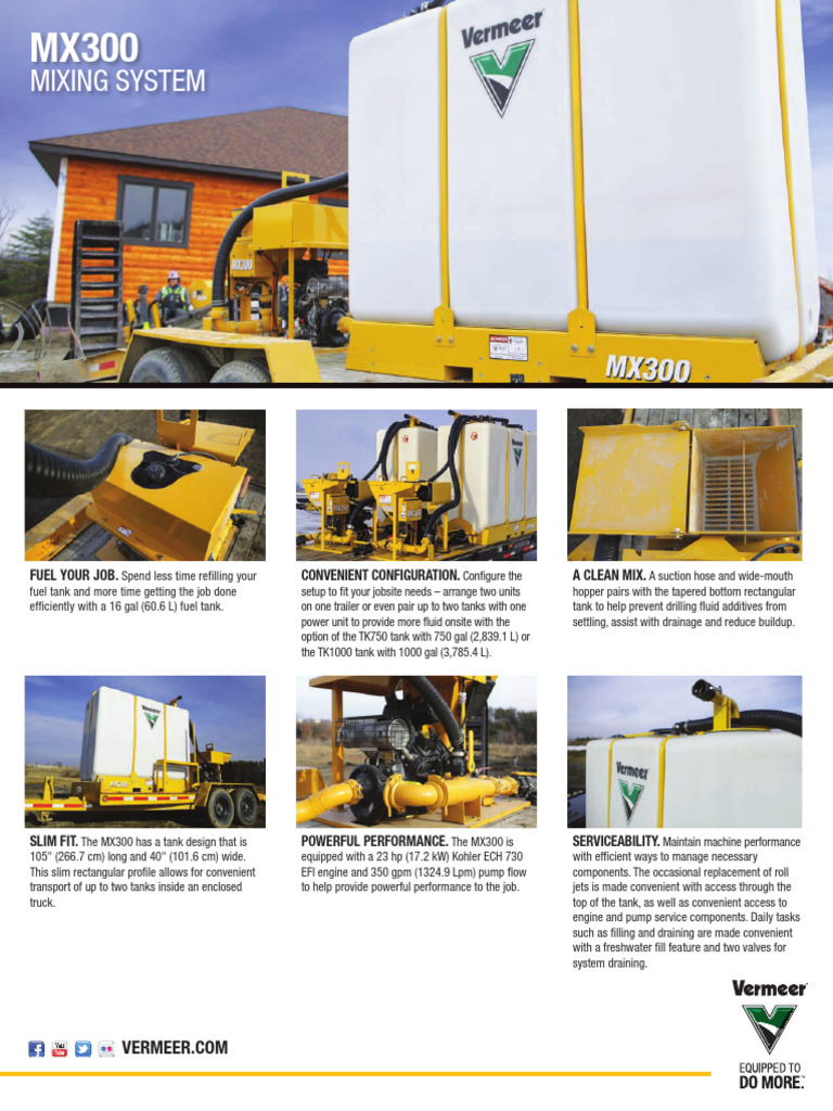 mx300 Mix System Spec Sheet | PDF | Pump | Horsepower