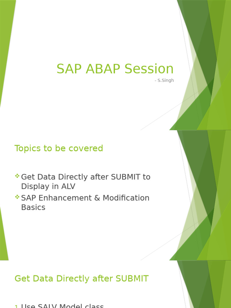 ABAP Session On Enhancement and Submit Porgram | PDF
