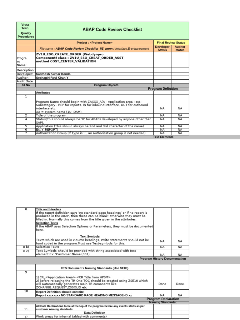 Abap Code Review Check List | PDF | Databases | Control Flow