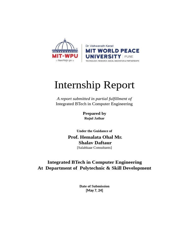 Rujul Jathar Internship Report | PDF | J Query | Bootstrap (Front End Framework)