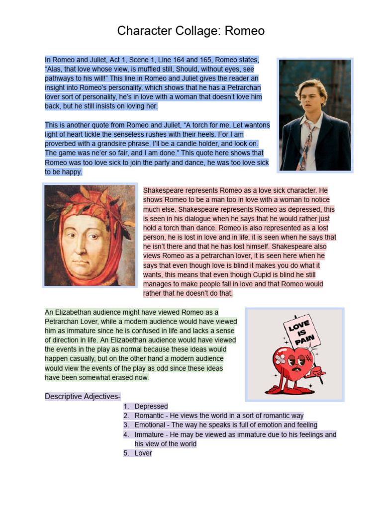 Romeo: The Petrarchan Lover | PDF | Romeo And Juliet