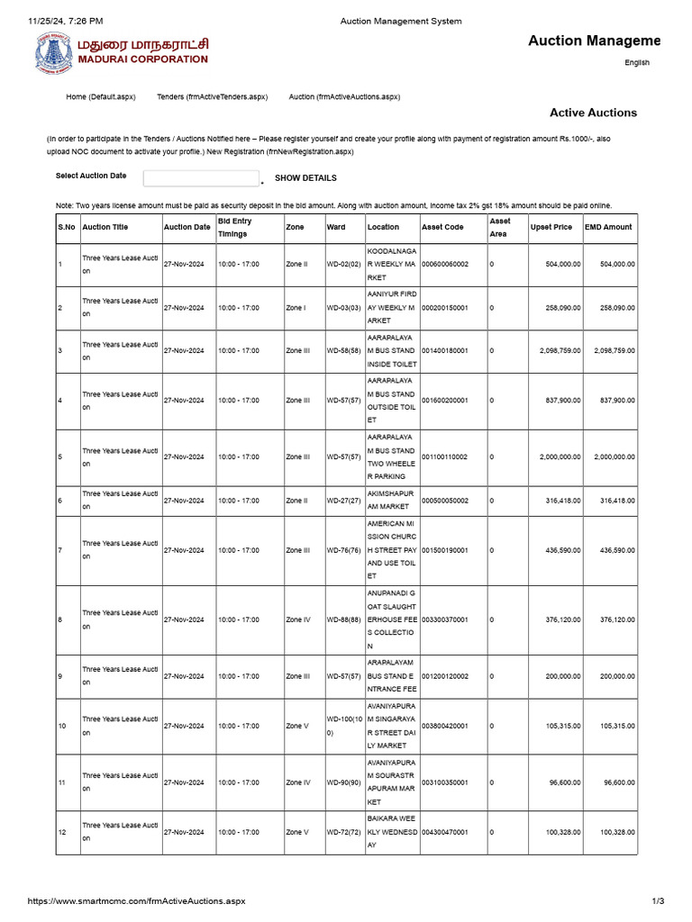 Active Auction Listings and Details | PDF | Auction | Financial Markets