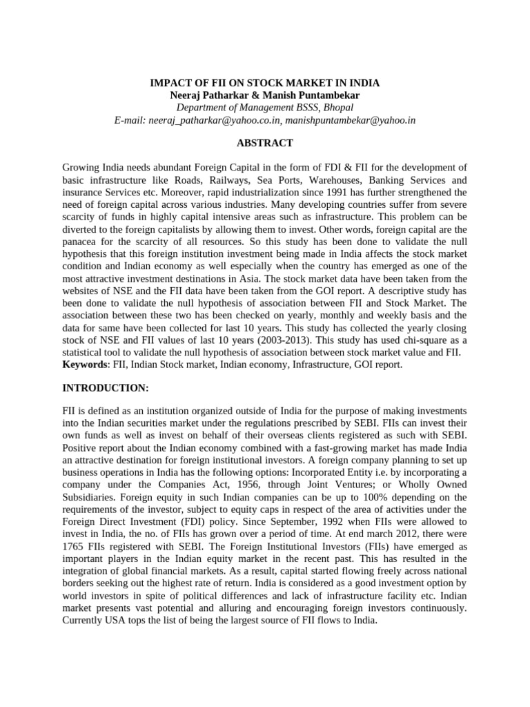 2 FIIResearchPaper Berasia | PDF | Investing | Interest Rates