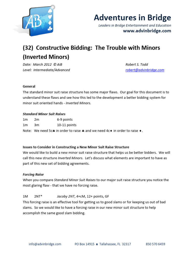 32 The Trouble With Minors - Inverted Minors | PDF | Tabletop Games ...