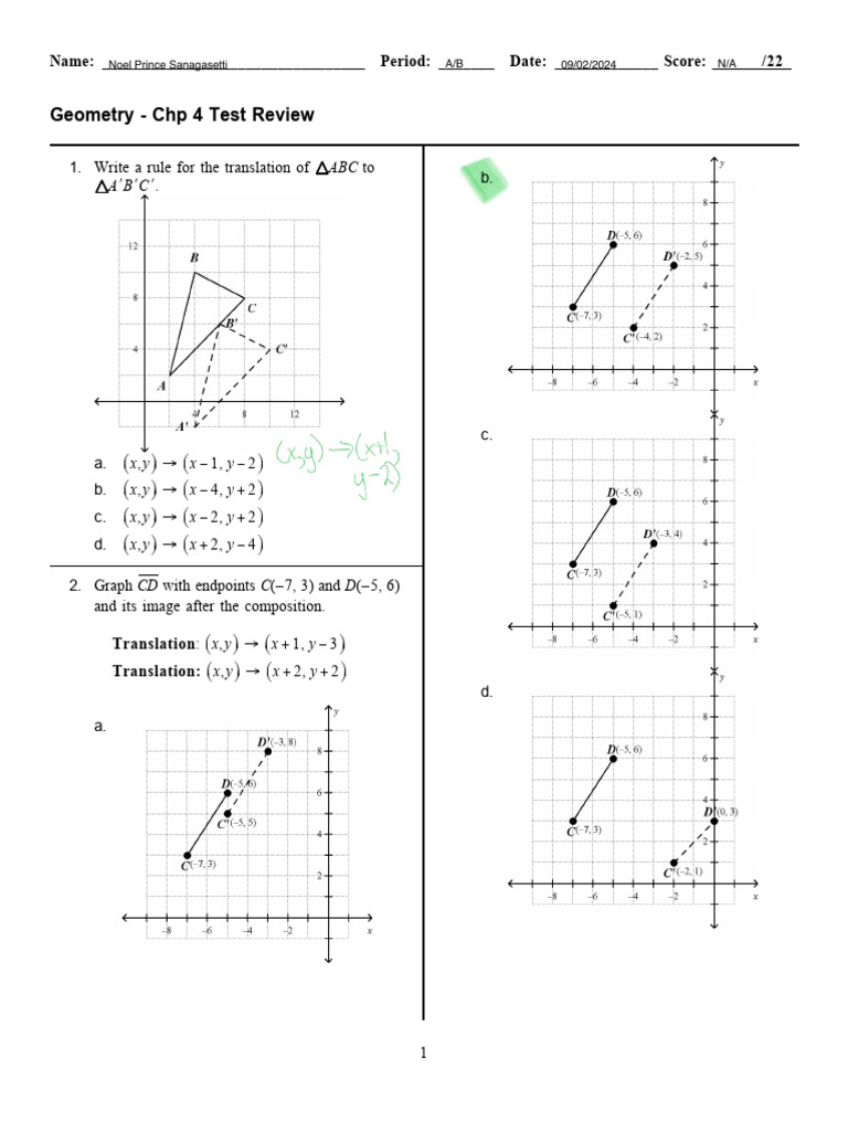 Geometry CHP 4 Test Review | PDF | Euclidean Geometry | Mathematical ...