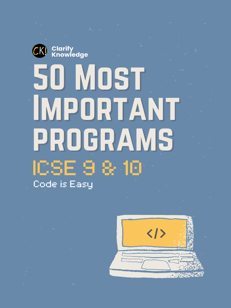 50 Most Important Programs | PDF | Division (Mathematics) | String (Computer Science)