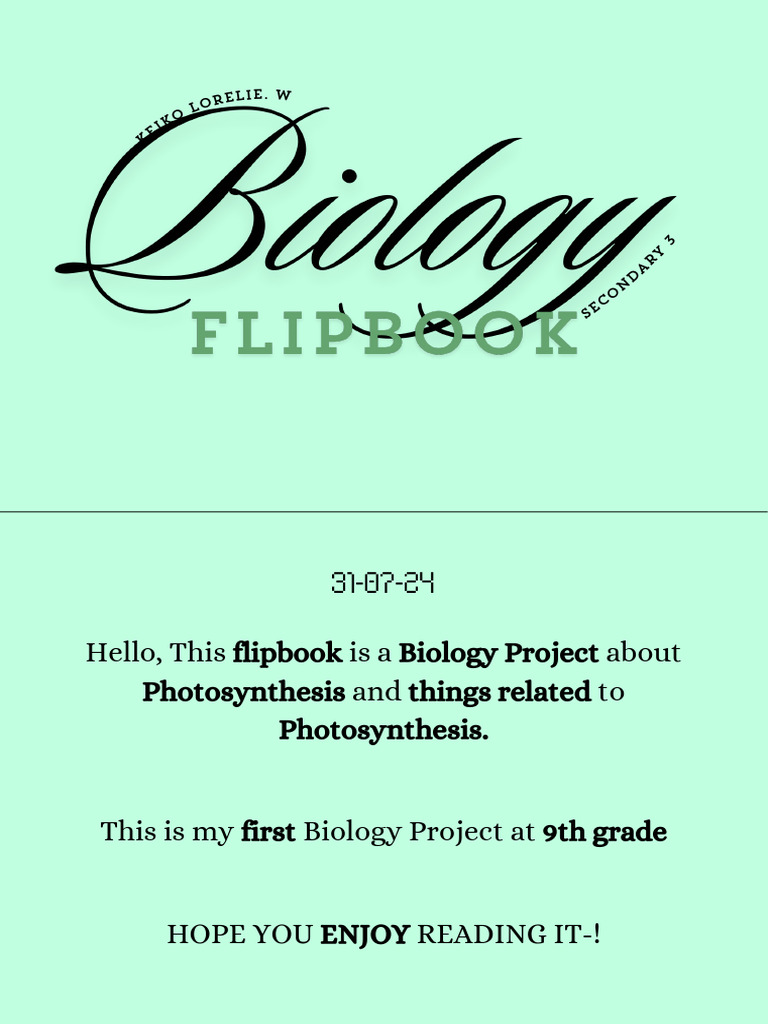 Biology Project Flipbook | PDF | Chloroplast | Photosynthesis