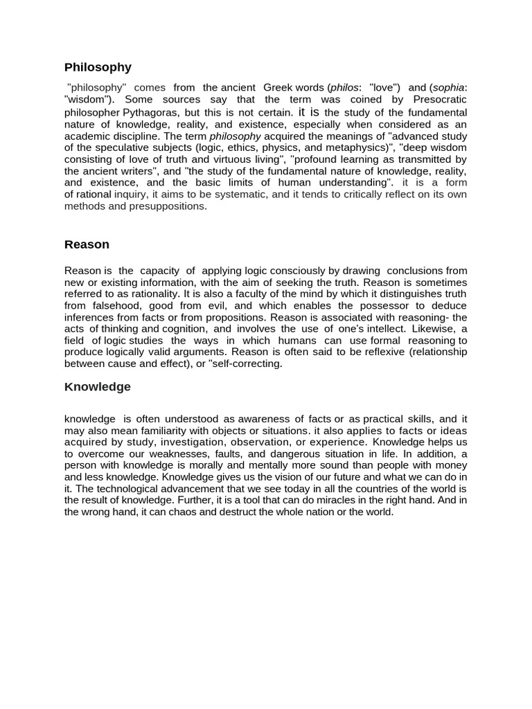 Philosophy Assignment | PDF | Reason | Jurisprudence