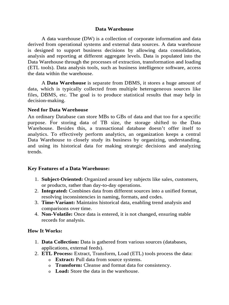 Data Warehouse | PDF | Data Warehouse | Databases