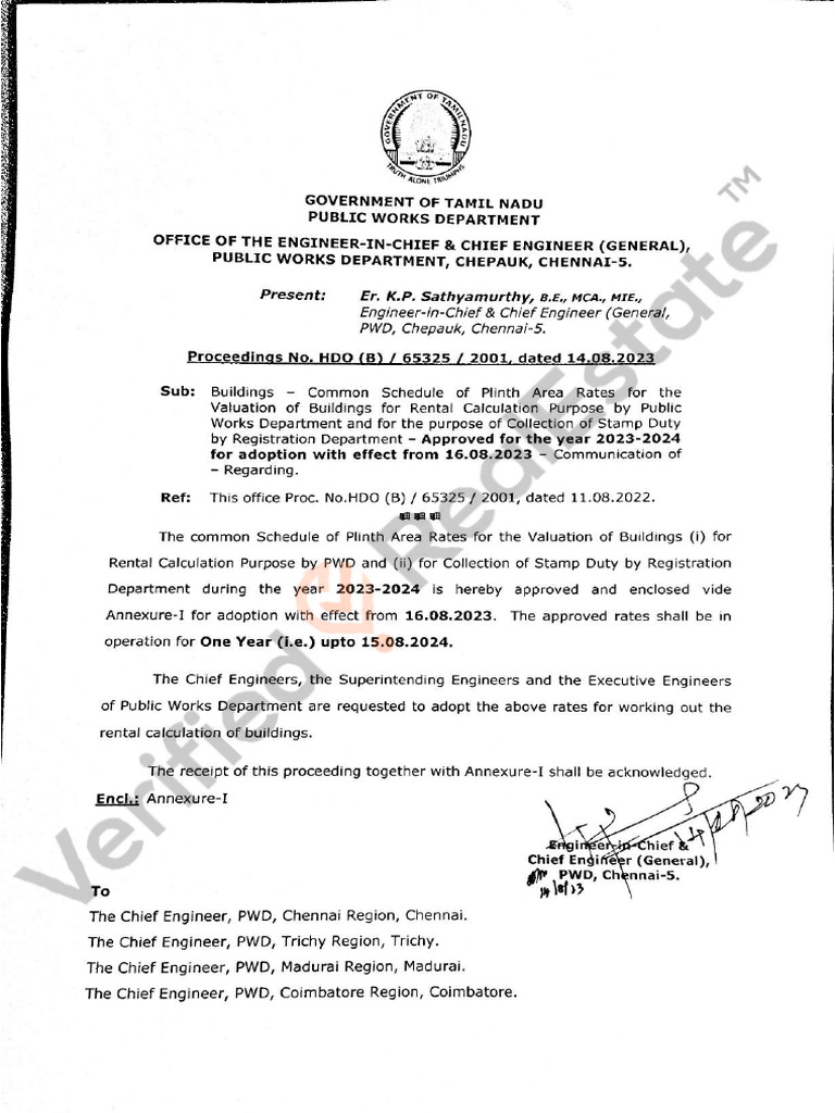 PWD Rates 2023 24 | PDF
