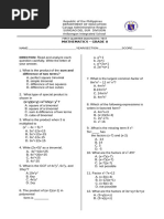 Summative Test in Math 8 1st Quarter | PDF | Cartesian Coordinate ...