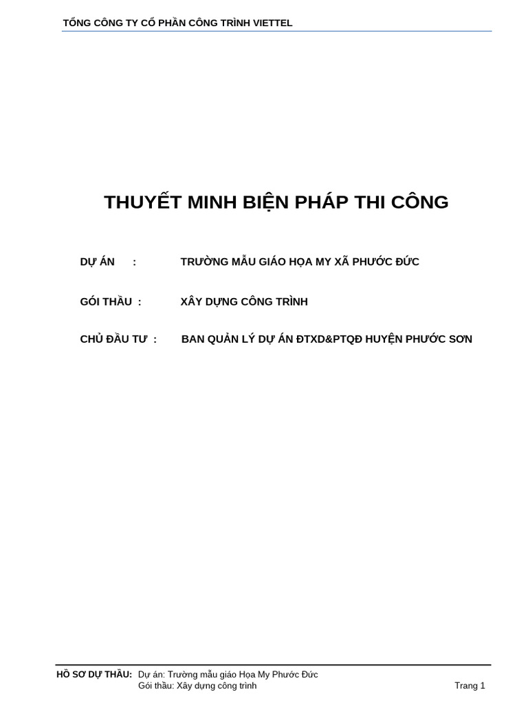 Thuyet Minh BPTC - Truong Mau Giao Hoa My - Phuoc Duc | PDF
