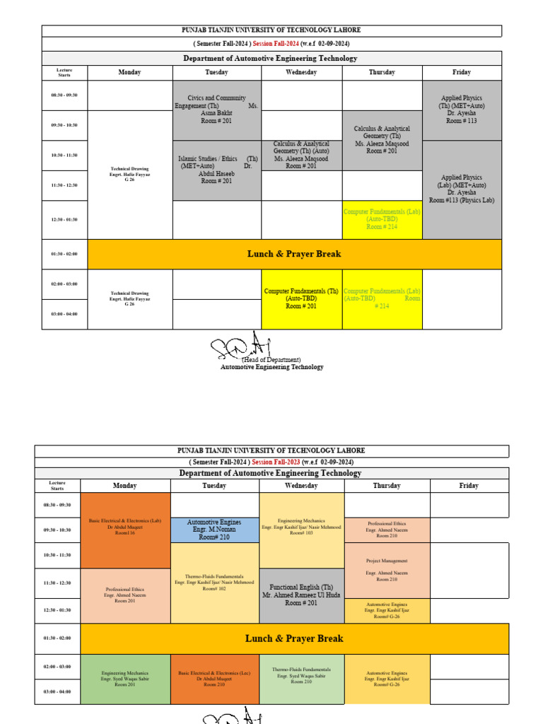 v4 Automotive Timetable v1.3 | PDF | Engineering | Physical Sciences