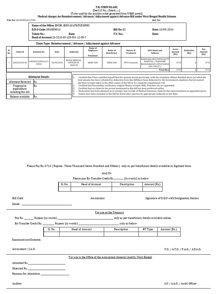 WBHS Medical Reimbursement Form 68C | PDF