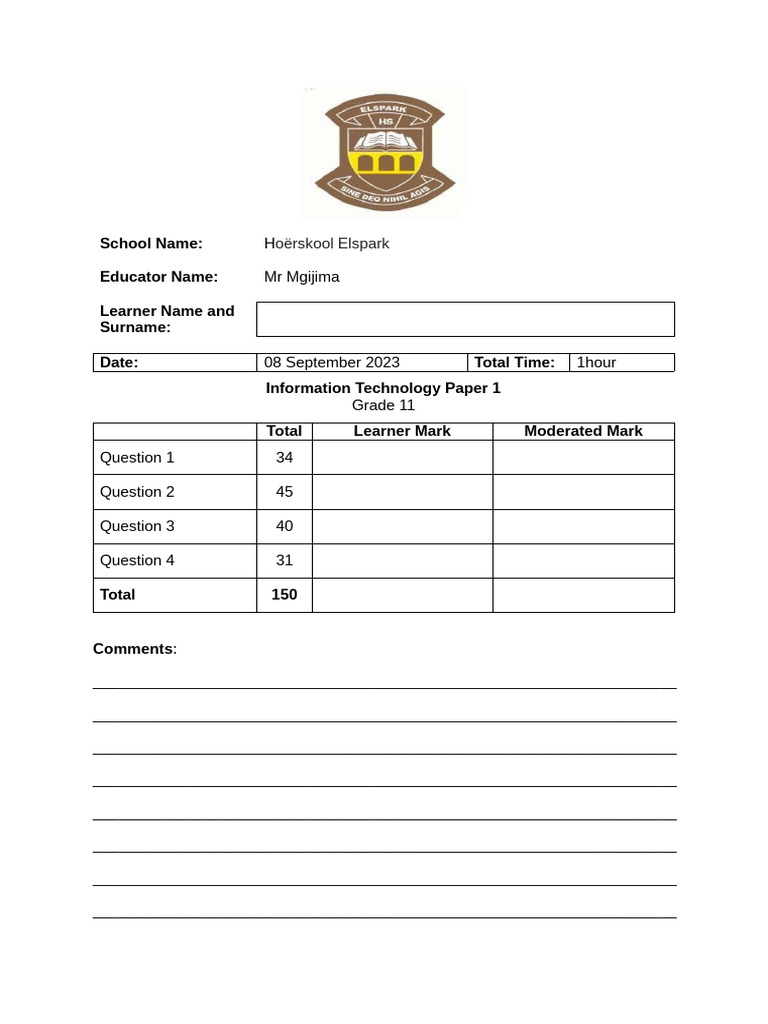 Paper 1 Cover Page | PDF | Databases | Computer Science