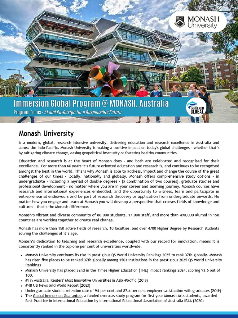 Revised IG Program Monash, Melbourne, Australia - Jan - Feb'25 | PDF | Melbourne