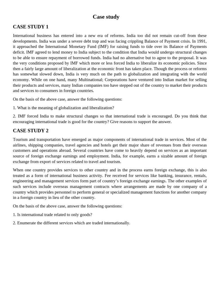 Unit 1 Case Study | PDF | International Monetary Fund | Balance Of Payments