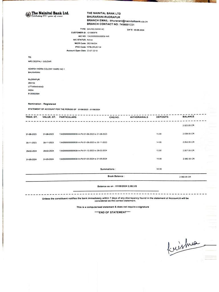 Mummy Bankstate Ment | PDF
