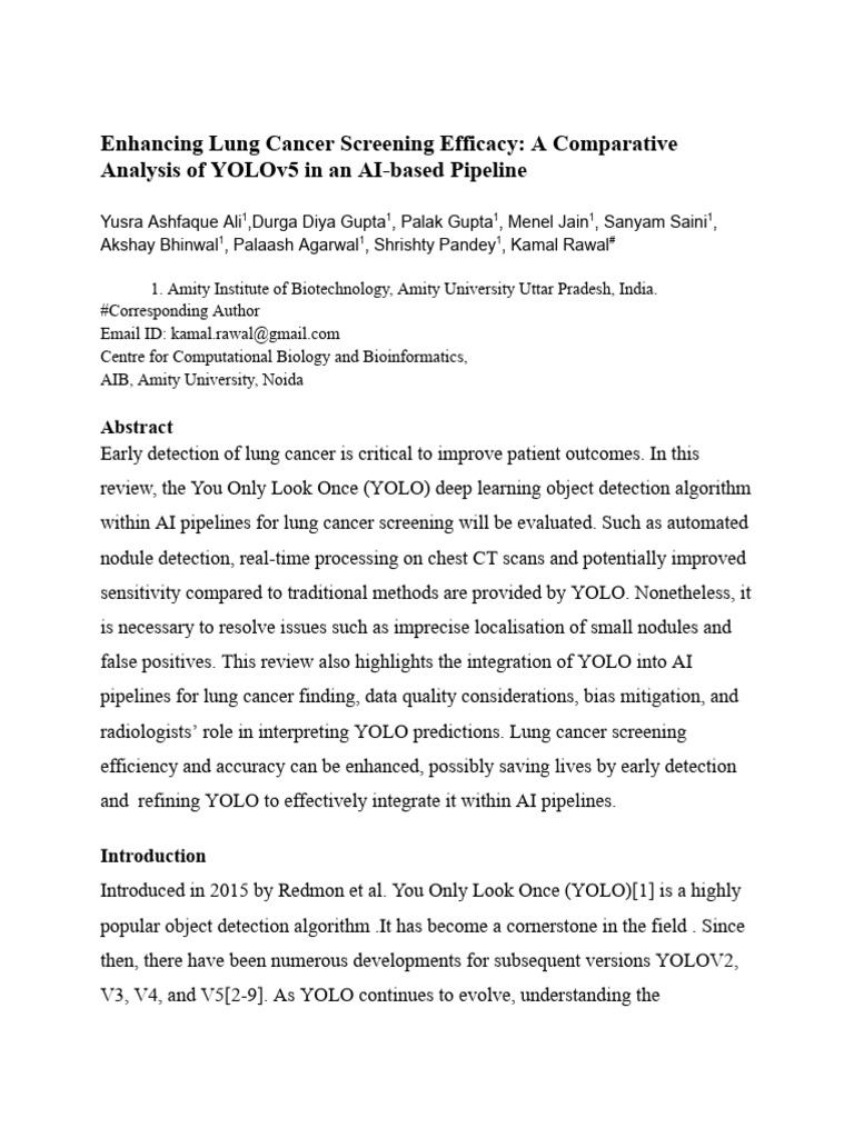 YOLO in Lung Cancer Detection | PDF | Radiation Therapy | Cancer
