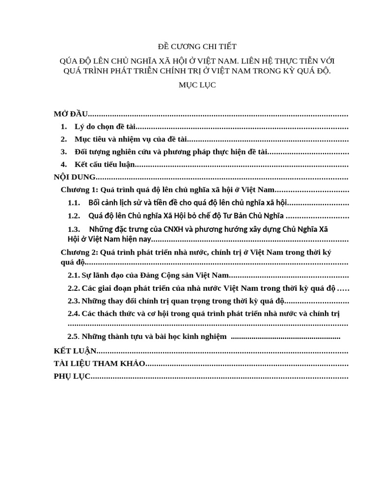 ĐỀ CƯƠNG CHI TIẾT CNKHXH - NHÓM 2 | PDF