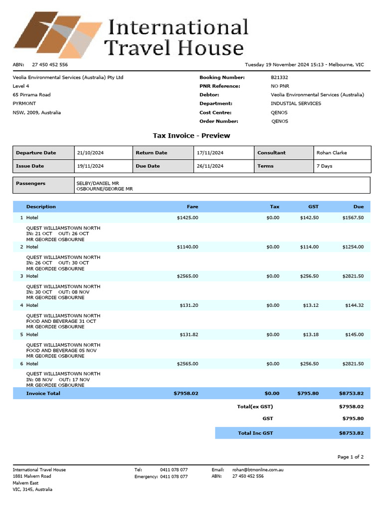 B21332 OSBOURNE - GEORGE MR Debtor Invoice | PDF | Financial Services ...