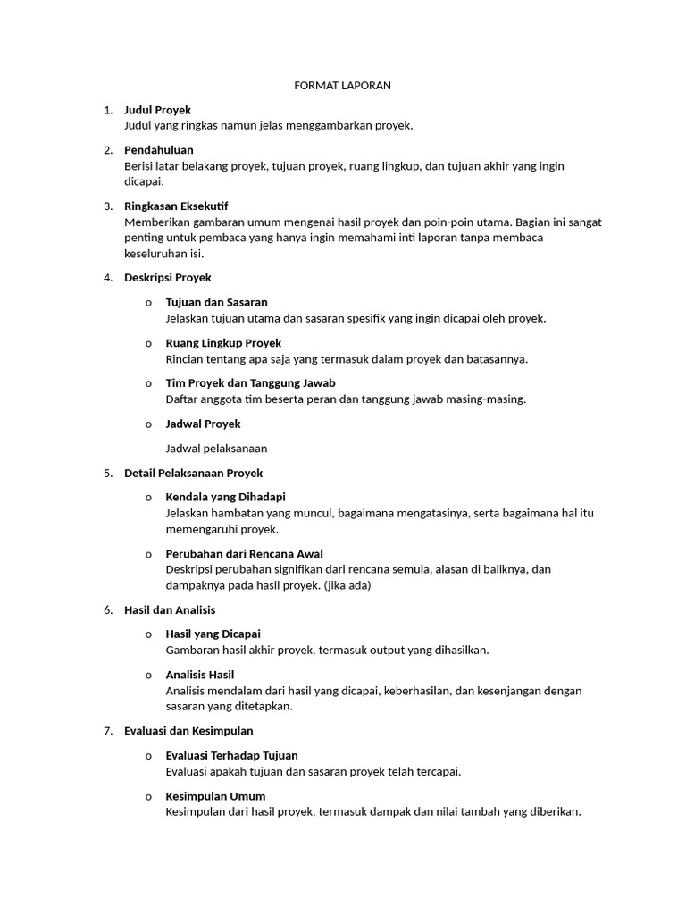 Format Laporan Proyek Mini Riset | PDF
