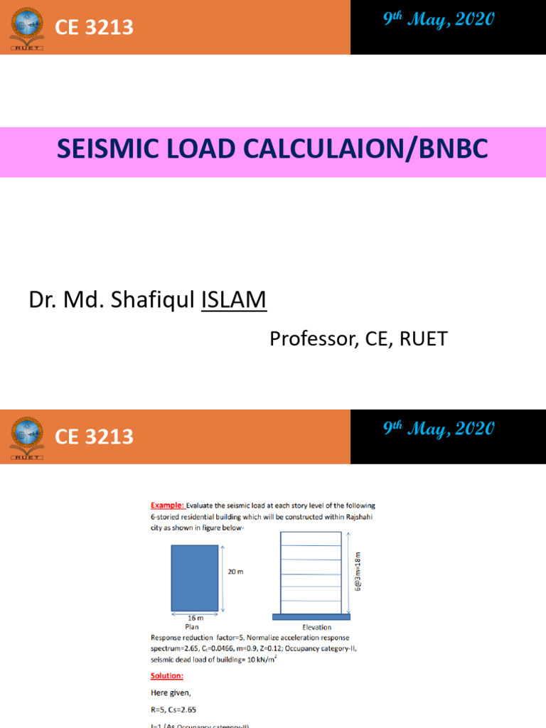 Seismic Load Problem | PDF