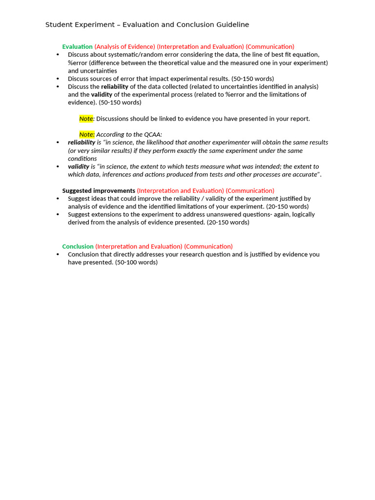 Stage 5 - Evaluation and Conclusion Guideline | PDF