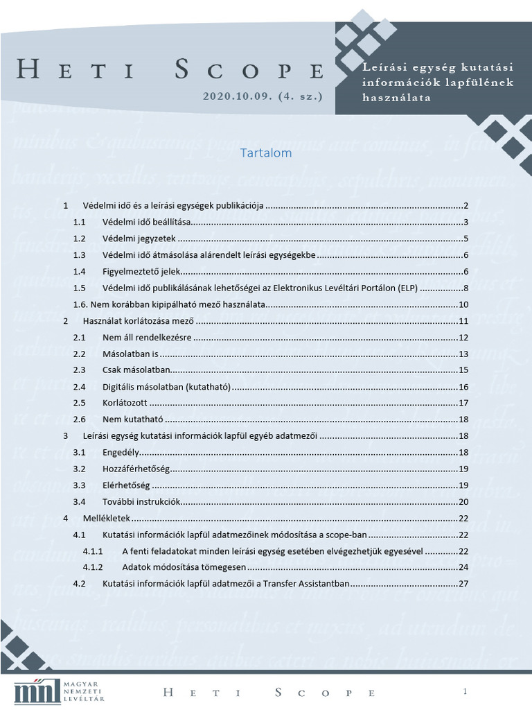 Heti Scope 4 Kutatasi Informaciok | PDF