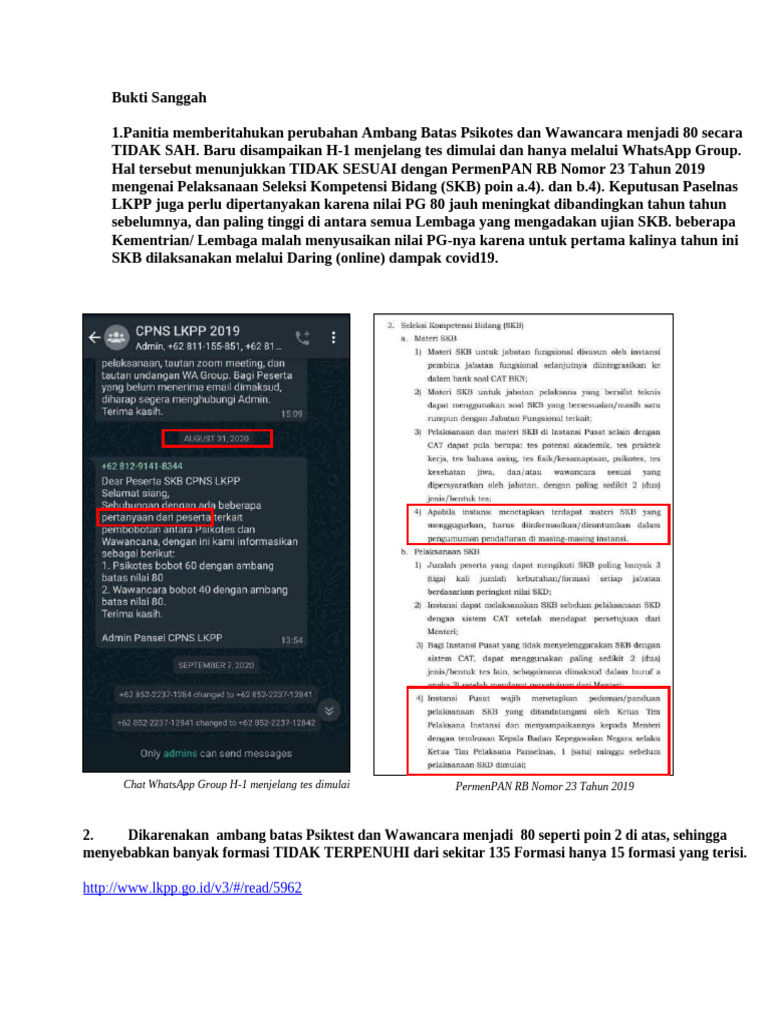 Rangkuman Sanggahan CPNS LKPP | PDF