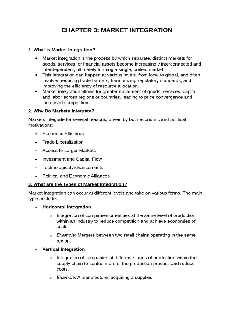 Understanding Market Integration Dynamics | PDF | Market (Economics ...