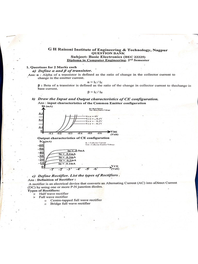 BEC Question Bank With Answer | PDF