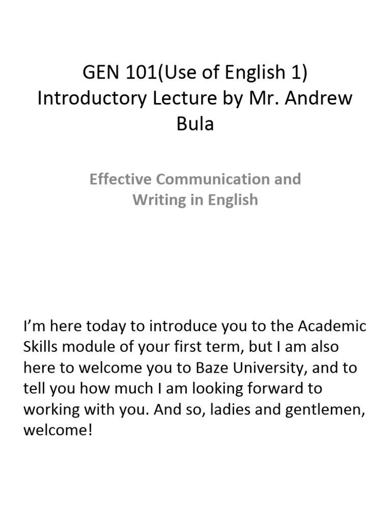 Intro Lecture 1 Pdf Communication Sentence Linguistics
