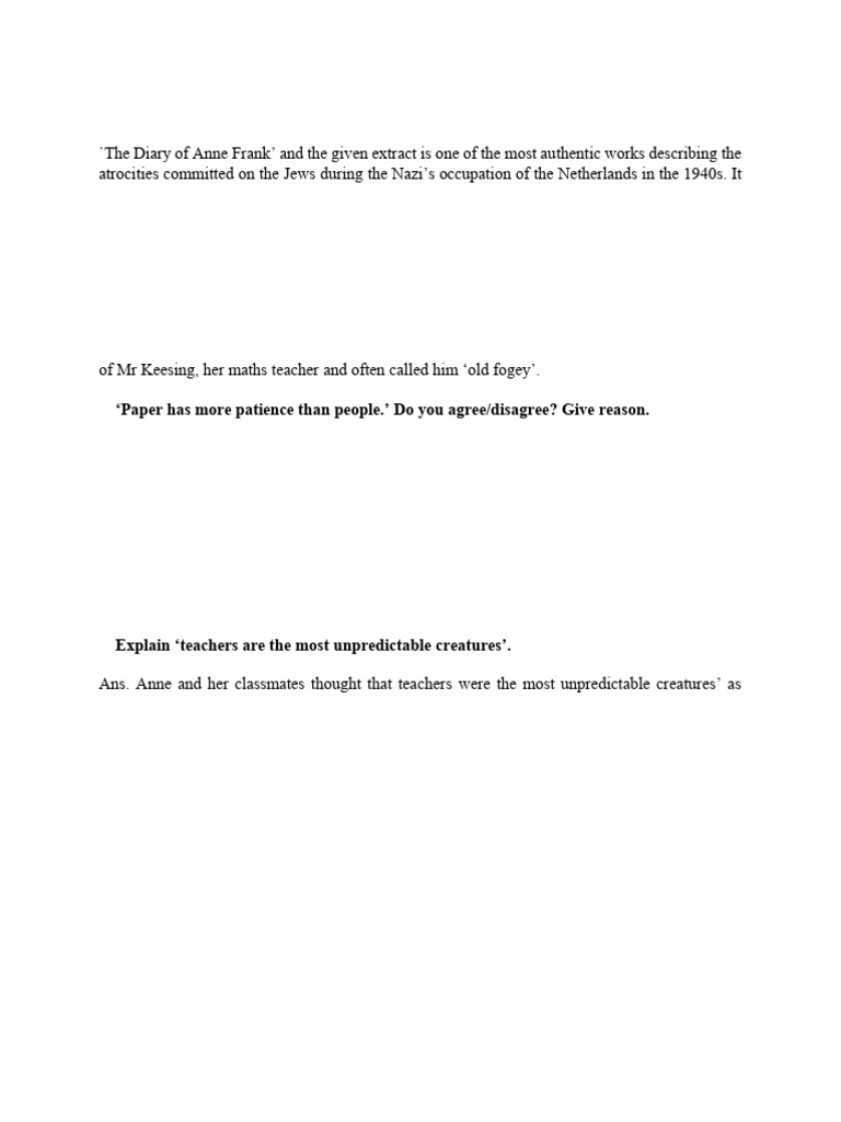 Insights from Anne Frank's Diary | PDF | Anne Frank