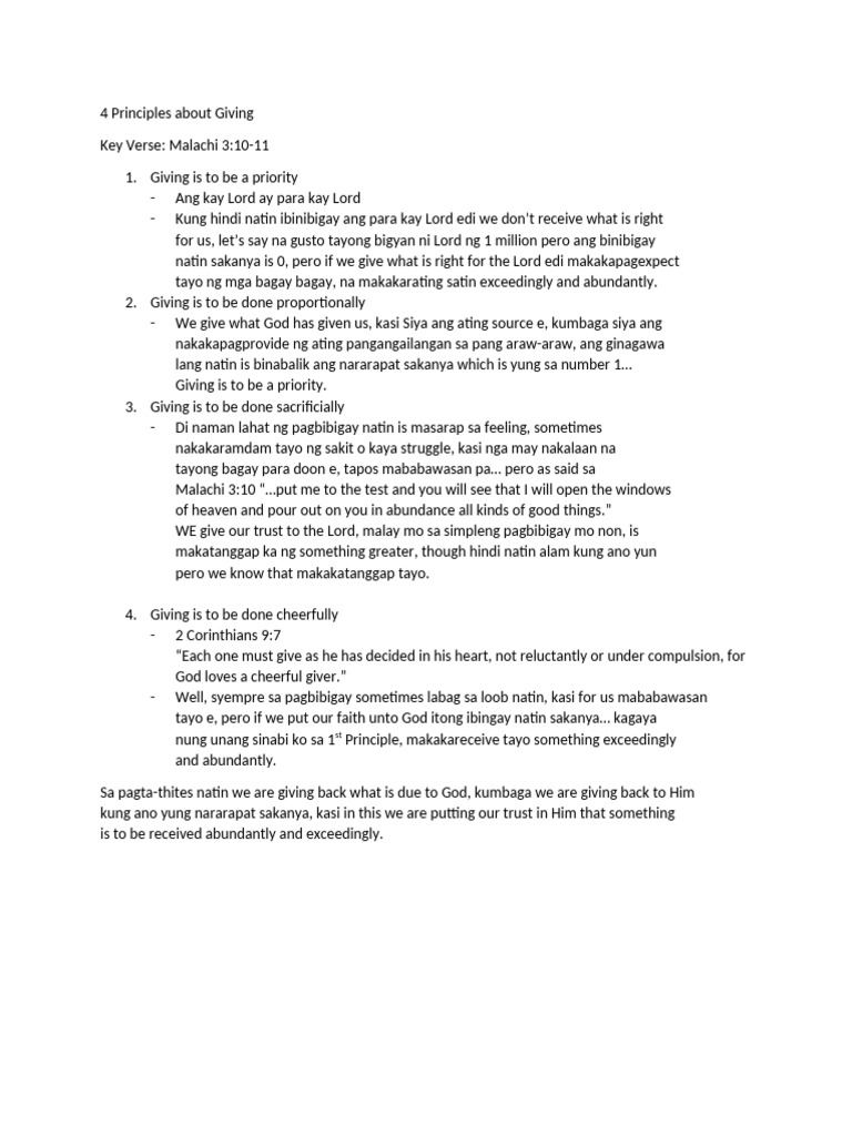 4 Key Principles of Giving | PDF