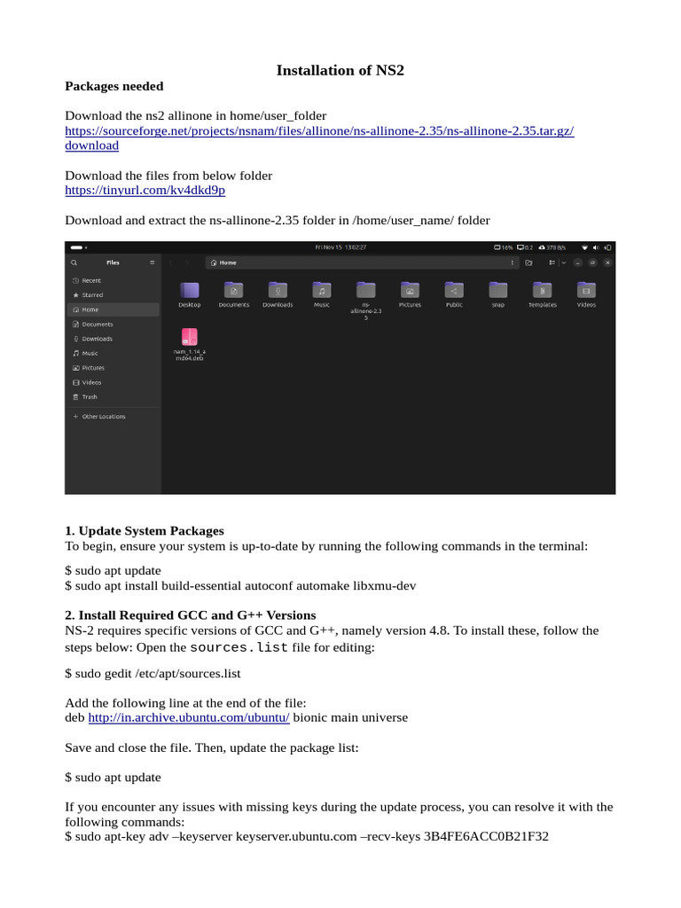 Installation of NS2 | PDF | Directory (Computing) | Operating System Technology