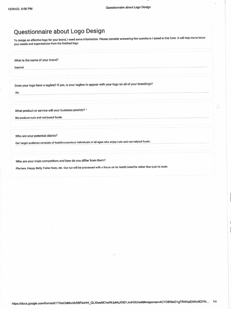 Logo Desgin Questionnaire | PDF