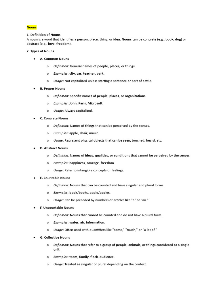 Nouns and Pronouns | PDF | Noun | Pronoun
