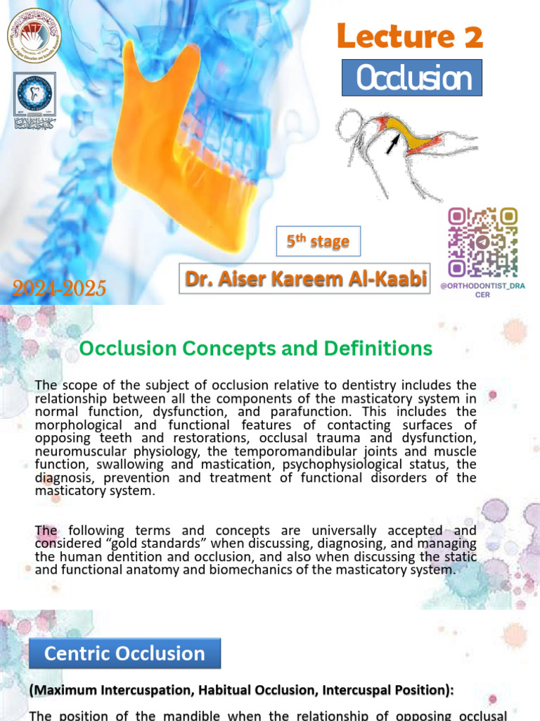 Occlusion | PDF | Orthodontics | Dentistry Branches