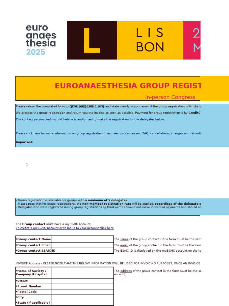 EA25 in Person Group Registration Form | PDF