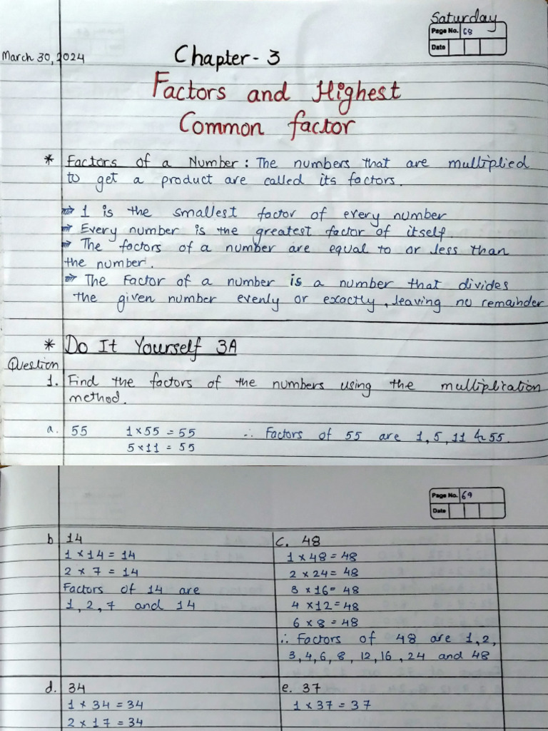 Ch3 Factors & HCF | PDF