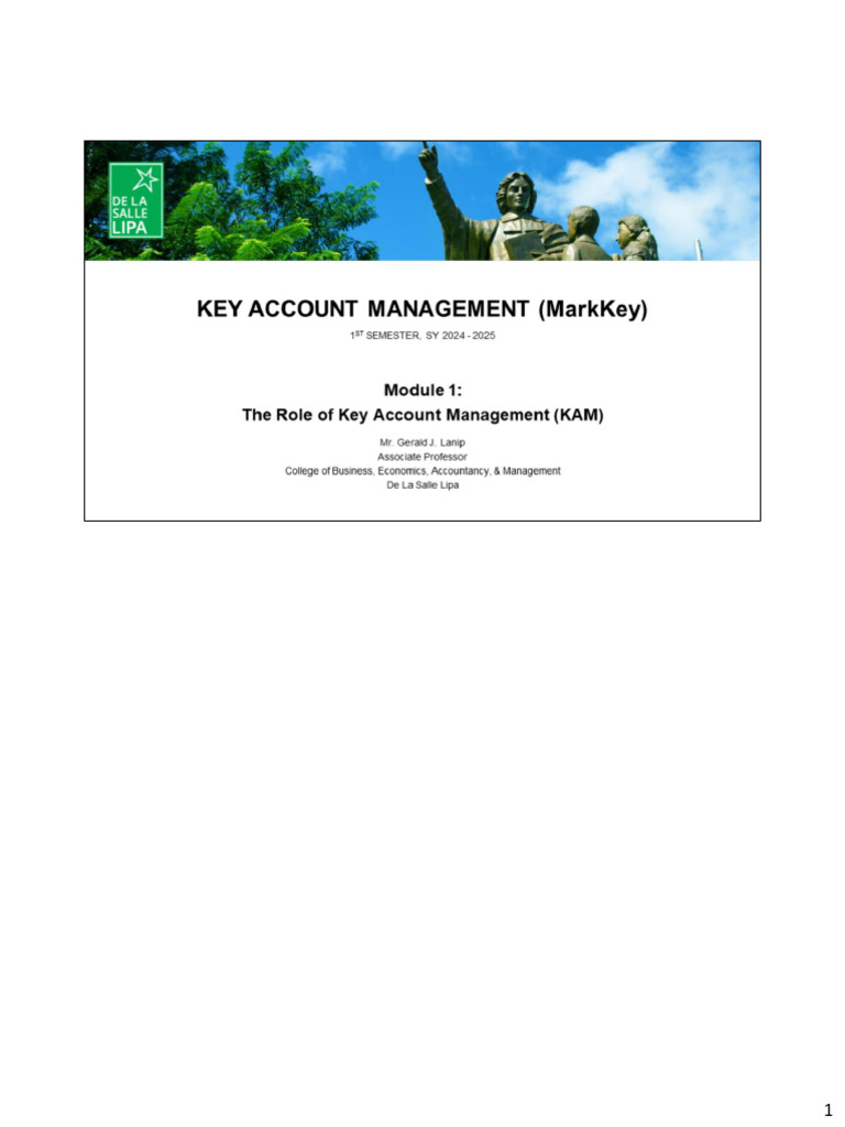 MarkKey Key Account Management Module 1 SY 2024 2025 | PDF | Cognition ...