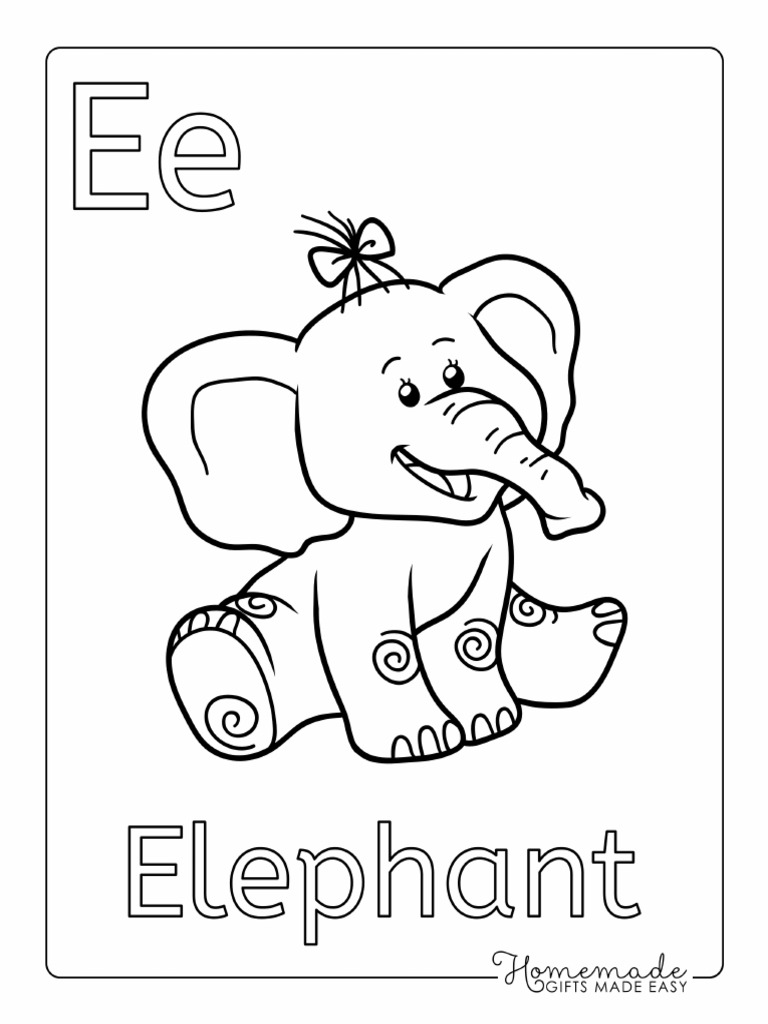 Coloring Sheets For Kindergartners Alphabet e Elephant | PDF