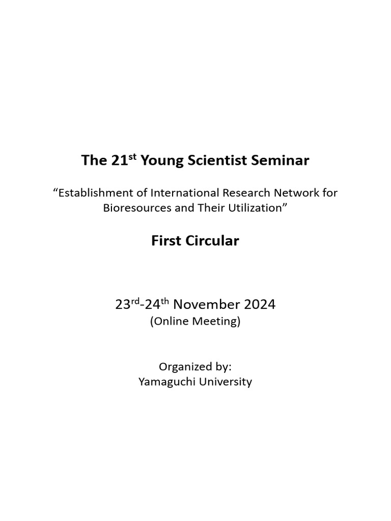 21th YSS FirstCircular | PDF | Electron Transport Chain | Biochemistry