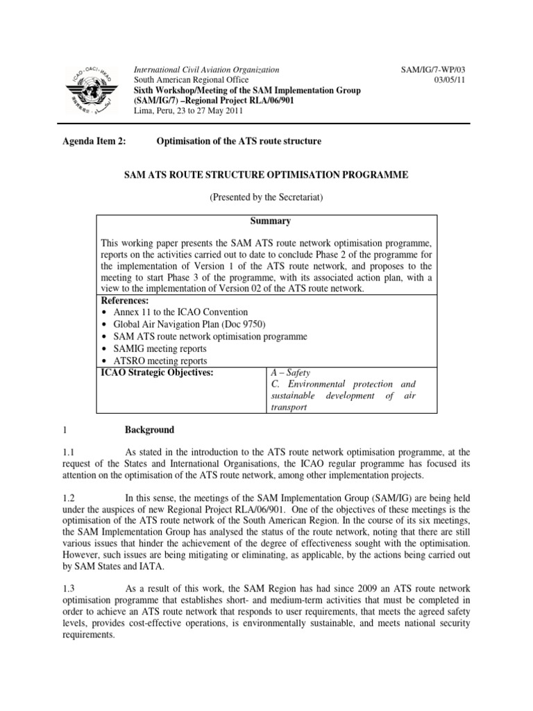 Samig7 - WP03 - Atsro - Good Icao Paper | PDF | Air Traffic Control ...